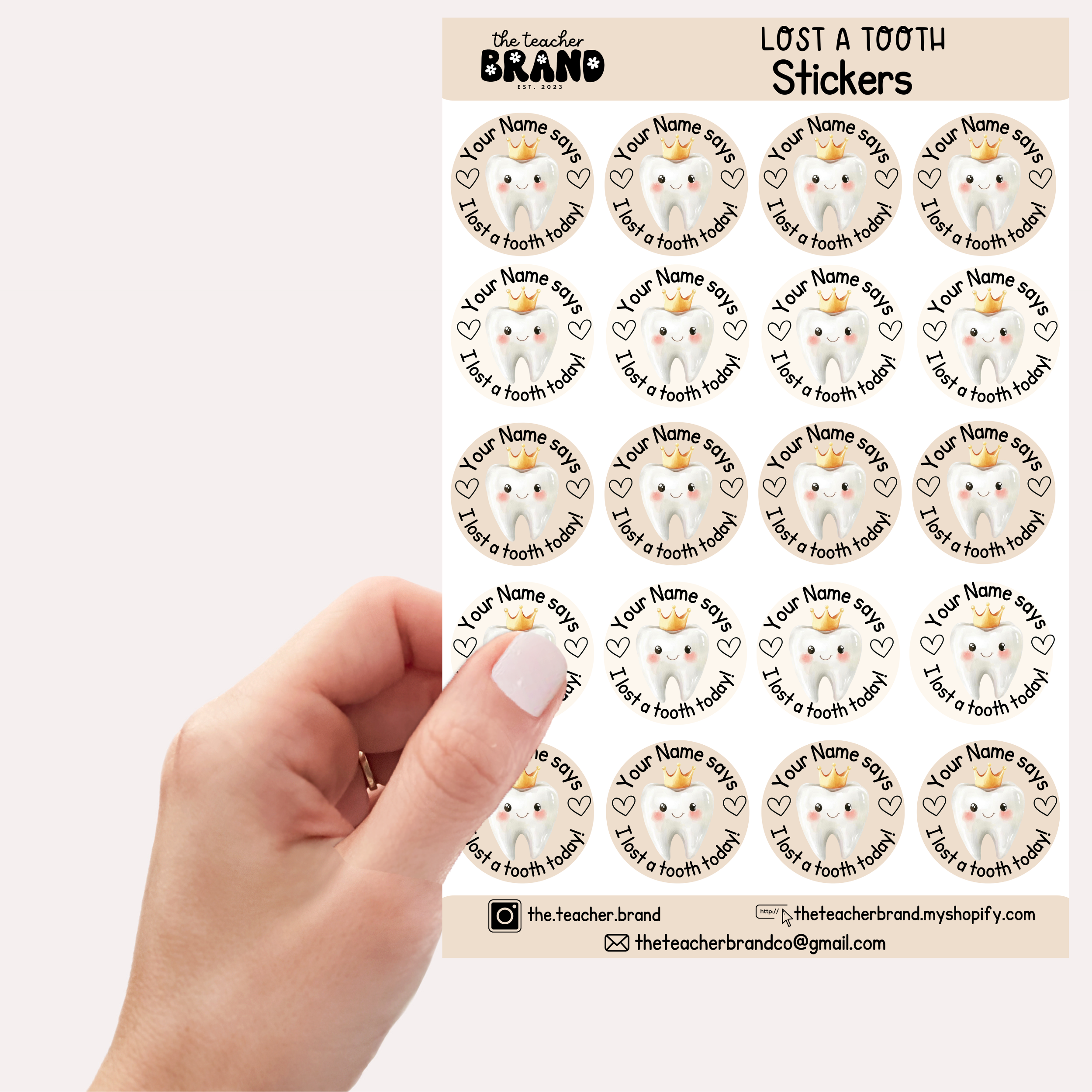 Lost a Tooth Sticker Sheets – The Teacher Brand